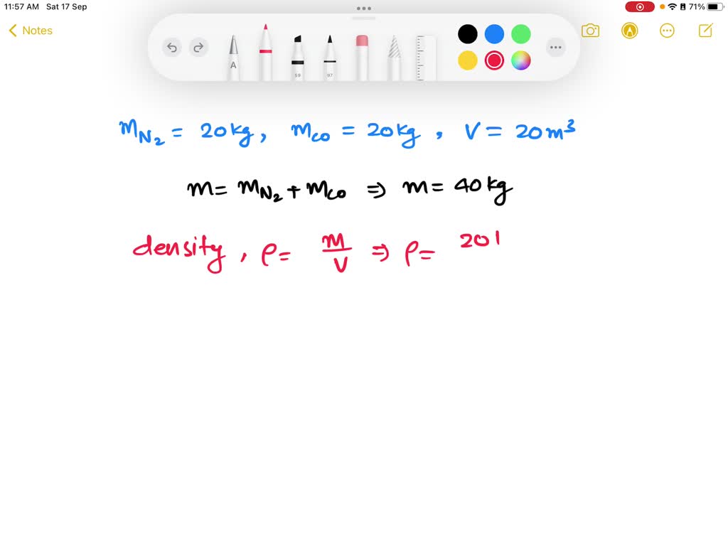 SOLVED: A tank contains a mixture of 20 kg of nitrogen and 20 kg of carbon monoxide. The total ...