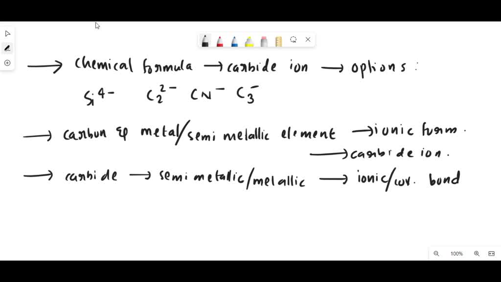 SOLVED: A chemical formula of the carbide ion iS 3 Multlple Cholce 0118.39