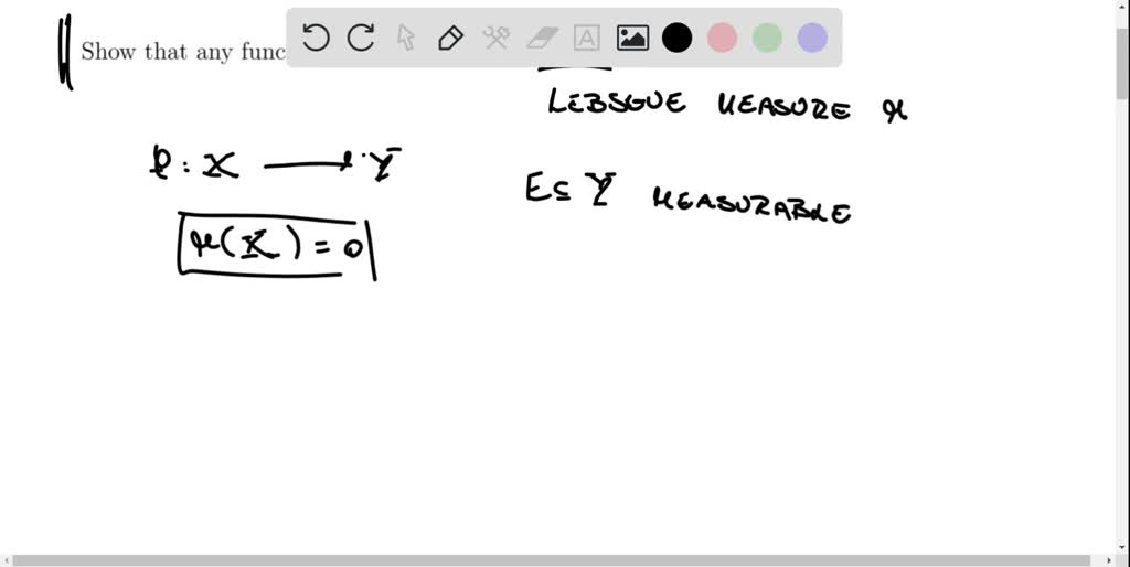 SOLVED: Show that any function defined on a set of measure zero is ...
