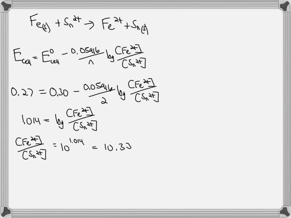 SOLVED: Consider a galvanic cell that operates at 298K and is based on ...