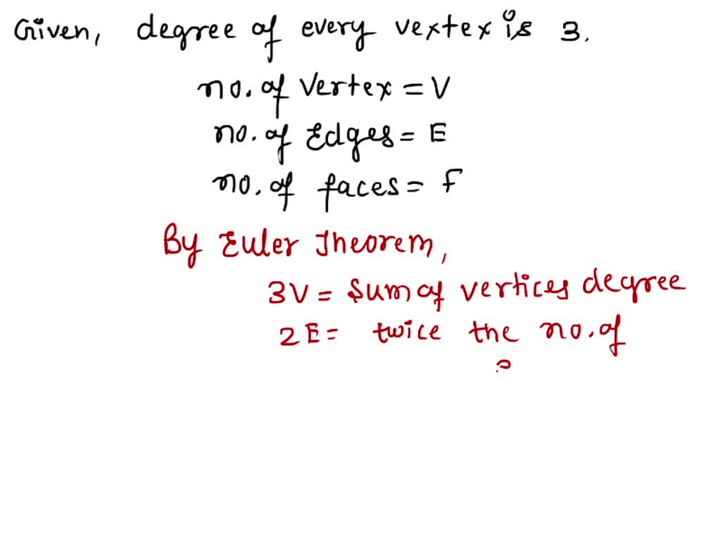 SOLVED: Question 1. Complete the following table. Where v, e, and f are ...