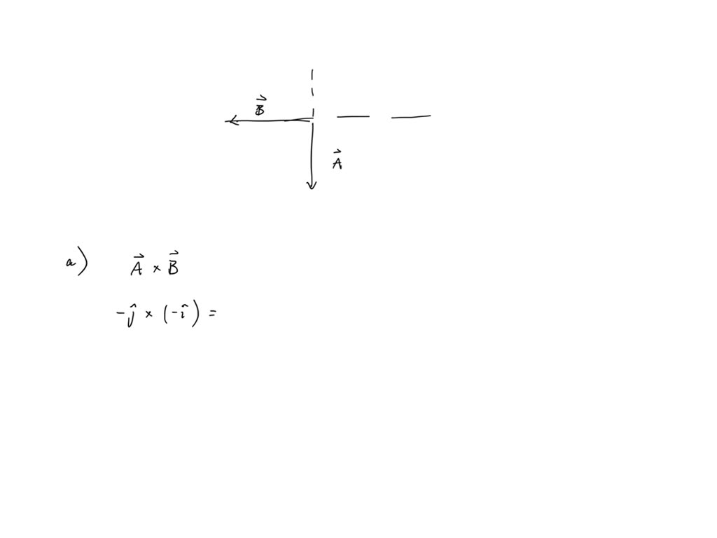 Vector A is in the negative y direction, and vector B is in the ...