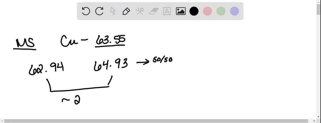 Copper has an average atomic mass of 63.55 amu and two naturally ...