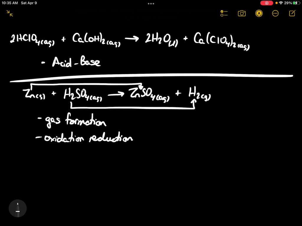 SOLVED: For each reaction choose its type: Precipitation, Acid-Base ...