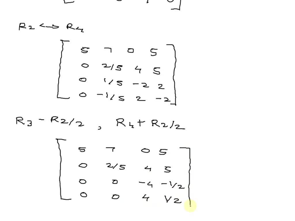 SOLVED: Sect 2.4 Use elementary row operations to reduce the given matrix to row-echelon form ...
