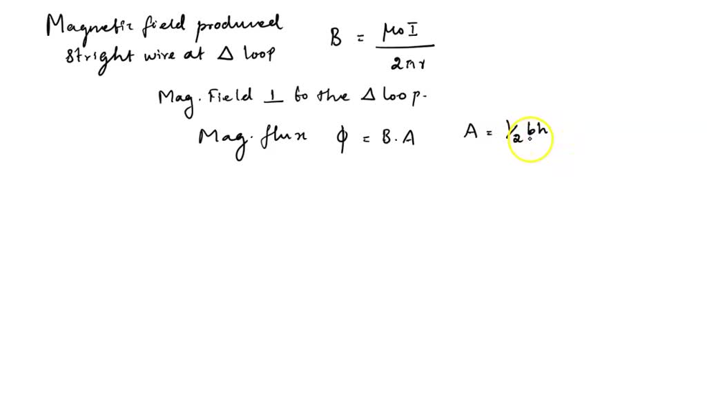 SOLVED: Find the mutual inductance between a conducting triangle loop and a very long straight ...