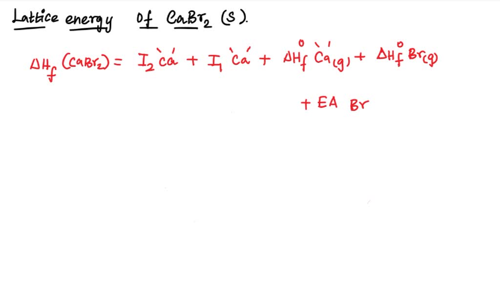 Given the following thermodynamic data, calculate the lattice energy of ...