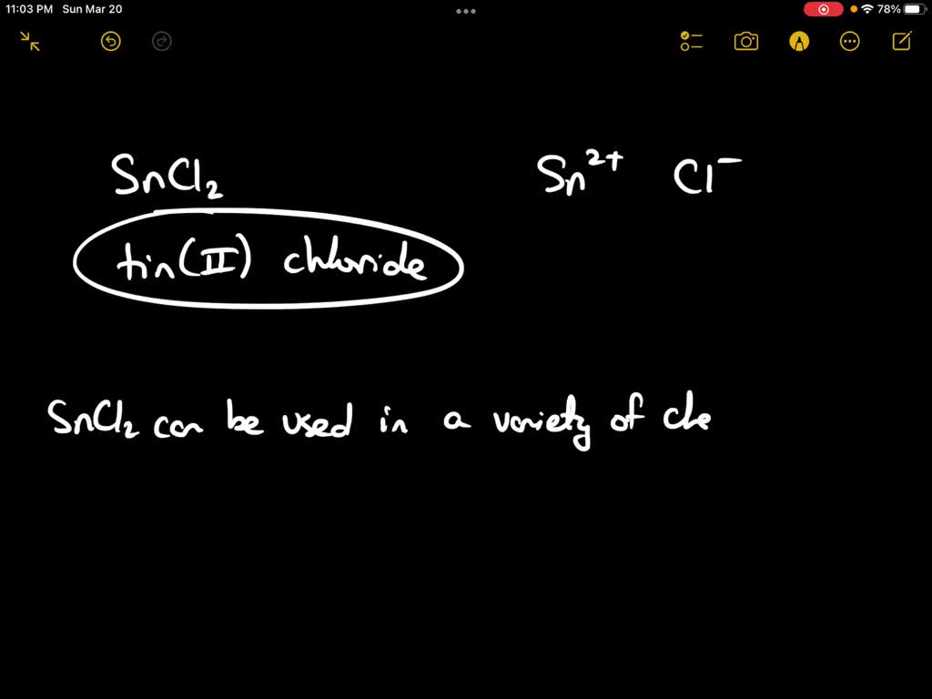 SOLVED: The formula for a compound is found to be SnCl2. What is its ...