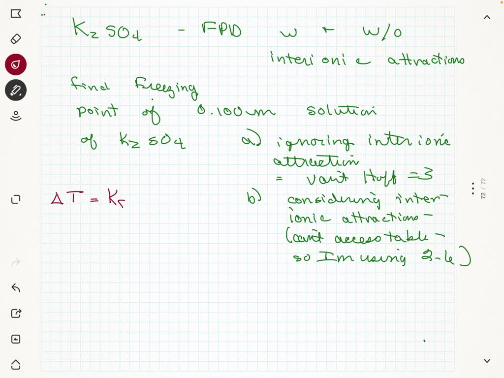 SOLVED: Calculate the freezing point of a 0.100 m aqueous solution of ...