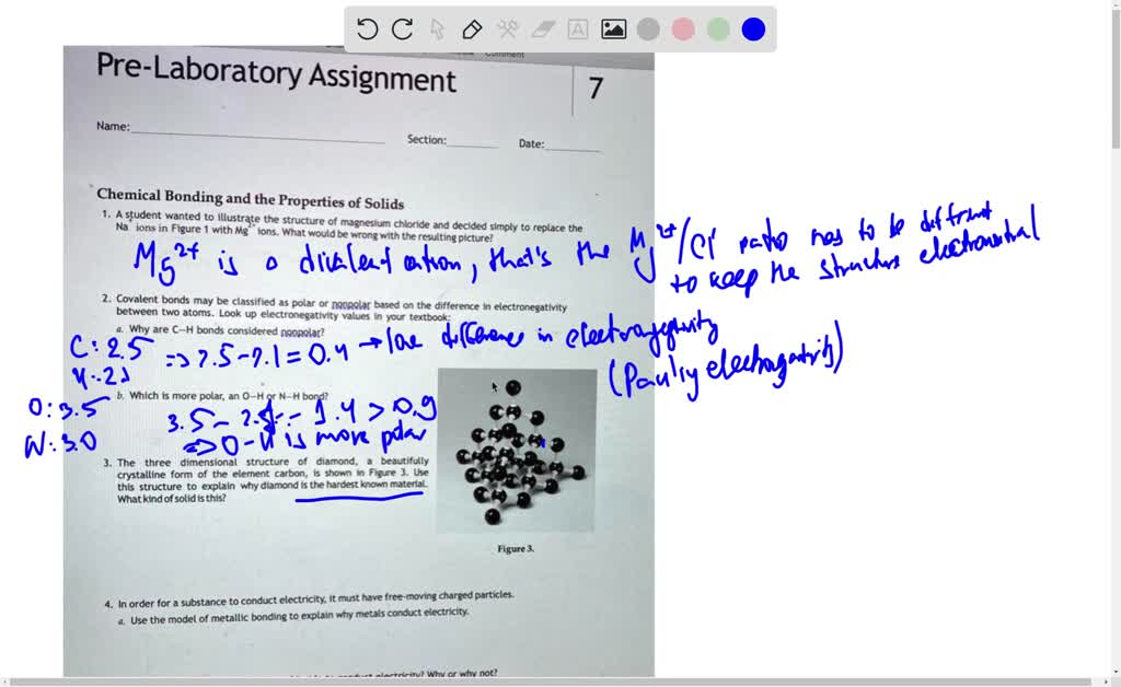 SOLVED: Med commeni Pre-Laboratory Assignment Name: Section: Chemical Bonding and the Properties ...