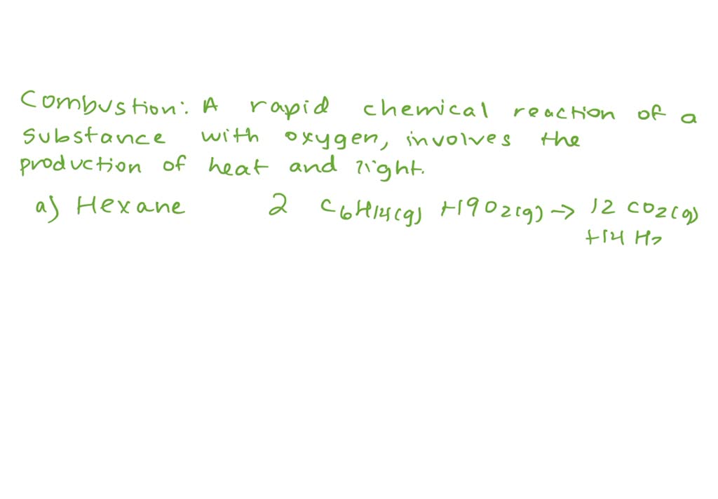 SOLVED: Write a balanced chemical equation for the complete combustion ...
