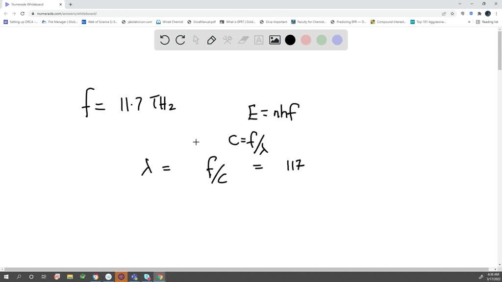 SOLVED: Text: The wavelength of infrared radiation can be calculated by ...
