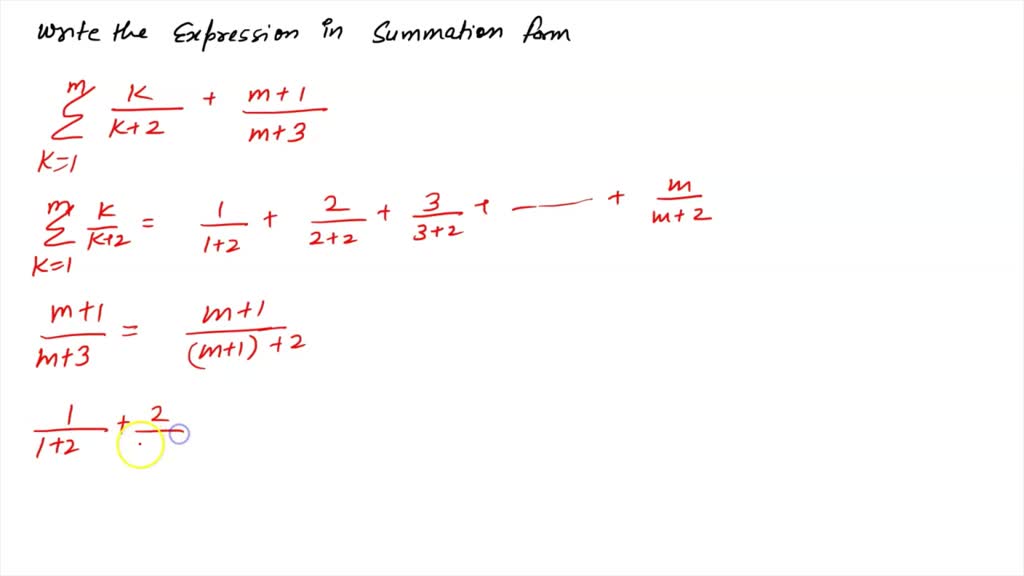 Write the following expression as a single summation in terms of k: m ...