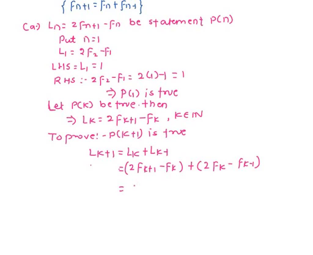 SOLVED: 18. The Lucas numbers are a sequence of natural numbers Li, L2 ...