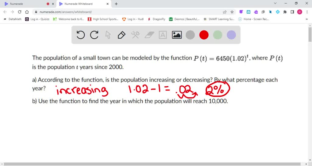 SOLVED: The population of a small town can be modeled by the function P ...