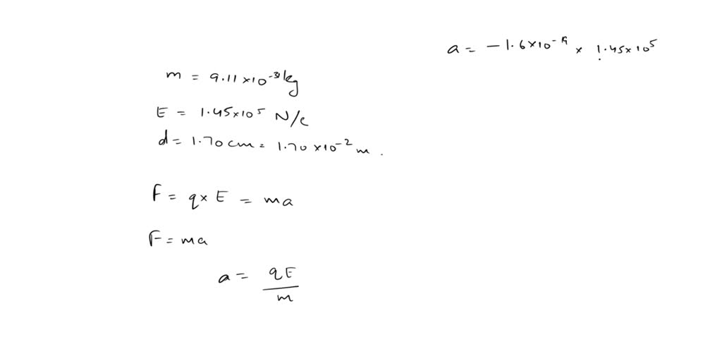 Solved An Electron Mass M 9 11 X 10 31 Kg Is Accelerated From