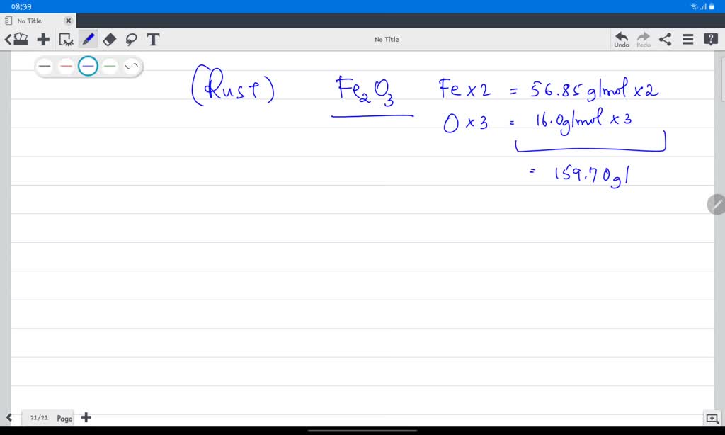 Iron (III) oxide, Fe2O3, or rust is formed when iron is oxidized. What ...