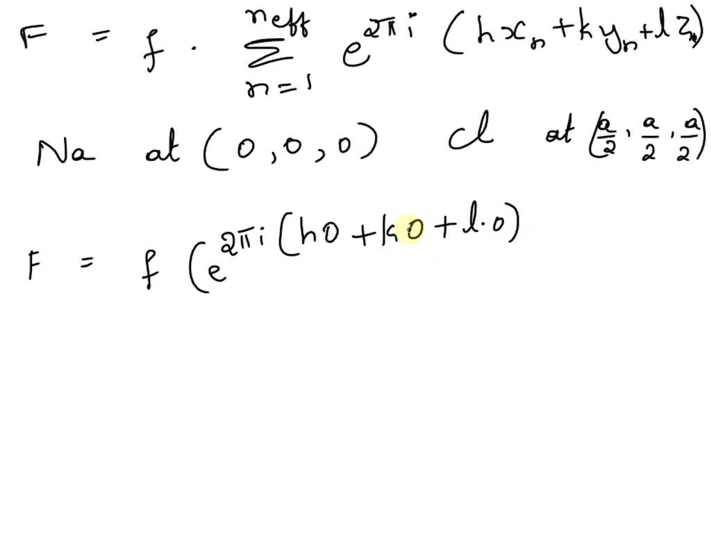 SOLVED: A two-atom basis: Na at (0,0,0) and Cl at (a). Determine the ...