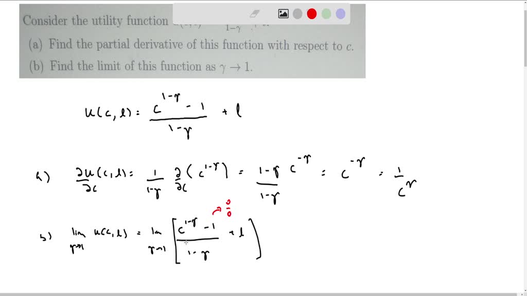 Solved Consider The Utility Function U C L C 1 γ 1 1 γ L A