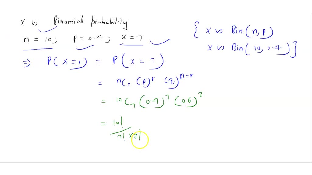 SOLVED: A binomial probability experiment is conducted with the given ...