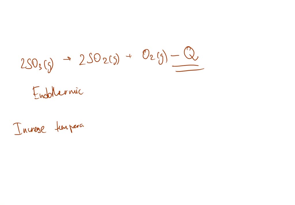 SOLVED: The following reaction is at equilibrium: 2 SO3(g) 2 SO2(g ...
