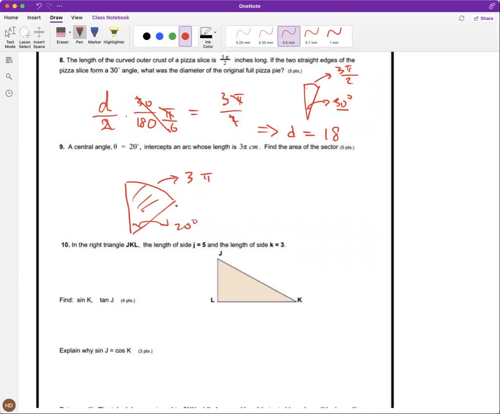 SOLVED: The length of the curved outer crust of a pizza slice is 1 inch ...
