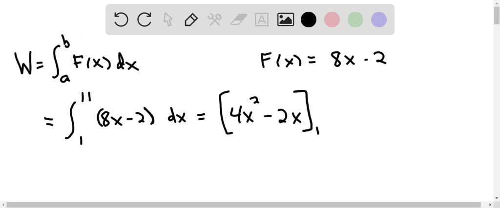 SOLVED: A variable force of 8x^2 pounds moves an object along a straight line when it is x feet ...
