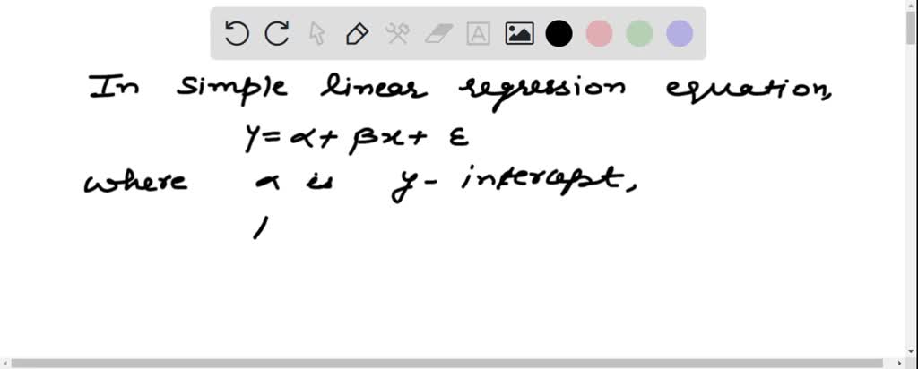 SOLVED: In the simple linear regression equation y = α + βx + ε, what is β?