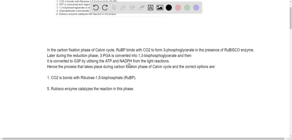 SOLVED: In the regeneration phase of the Calvin-Benson cycle, 5 ...