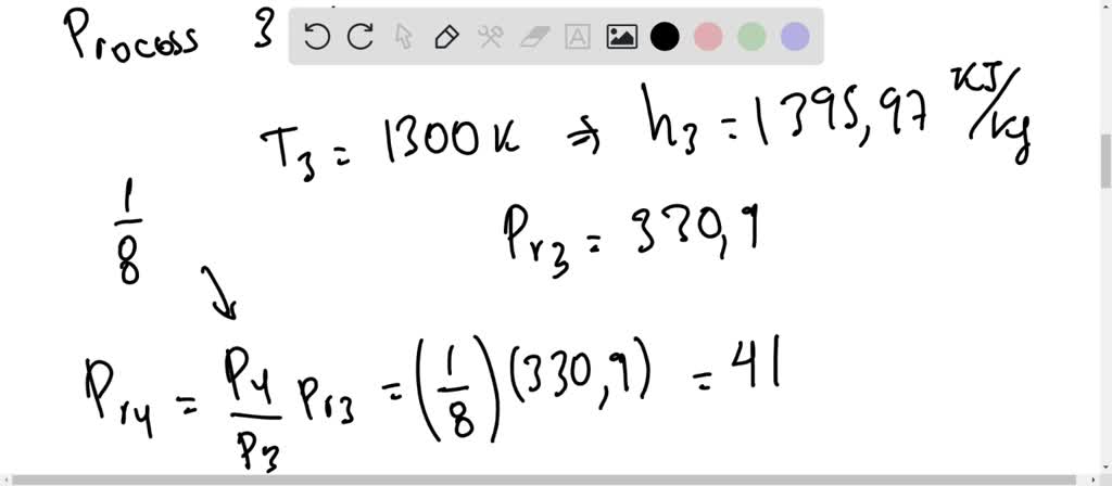 A gas-turbine power plant operating on an ideal Brayton cycle has a ...