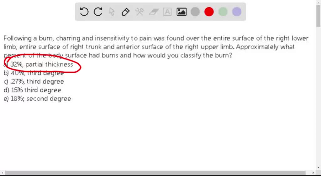 SOLVED: 'Using the RULE OF NINES, please calculate the percentage of ...