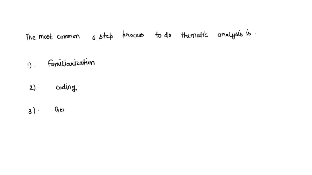 SOLVED: QUESTION 5 (20 Marks) The process of conducting a thematic ... SOLVED: QUESTION 5 (20 Marks) The process of conducting a thematic ...
