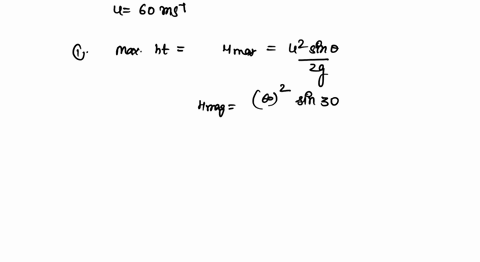 a body is thrown with a velocity of 10ms at an angle of 60 degree with ...