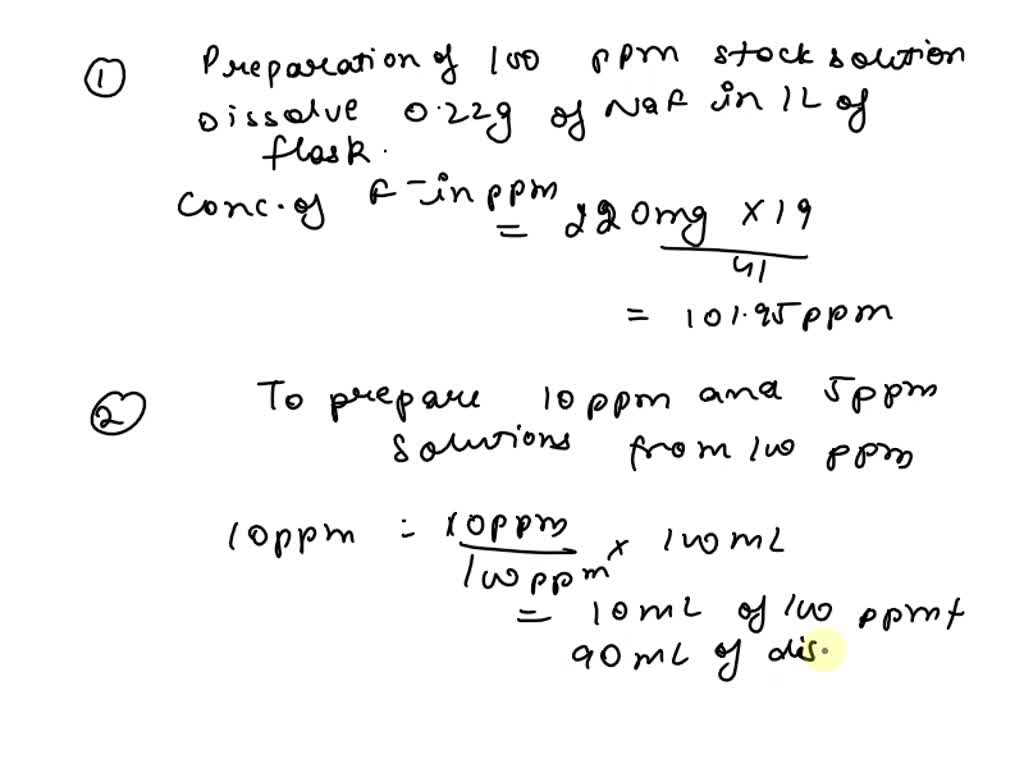 SOLVED: Q2(b) [6 Marks] To prepare the 5 ppm chloride standard solution ...