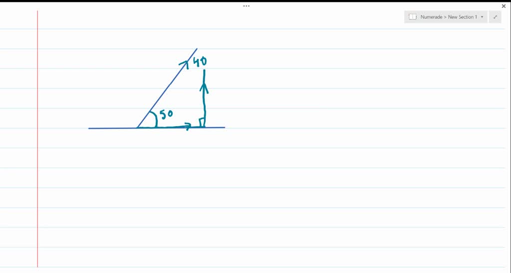 SOLVED: Find the horizontal and vertical components of a 40lb force the ...