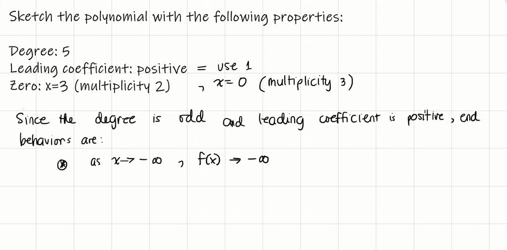 SOLVED: Sketch the graph of a fifth-degree polynomial function whose leading coefficient is ...