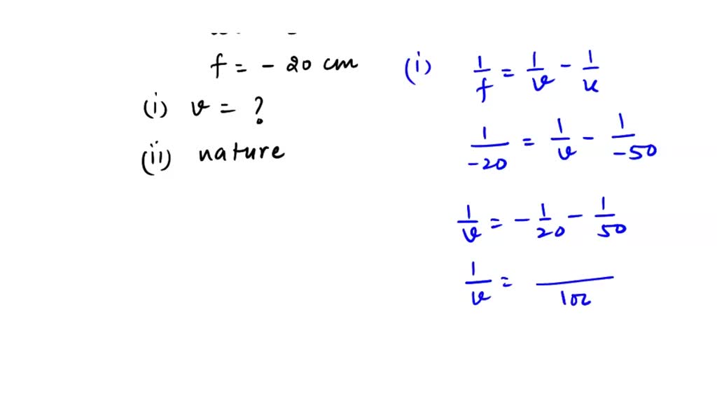 SOLVED: An object is placed at a distance of 50cmfrom a concave lens of ...