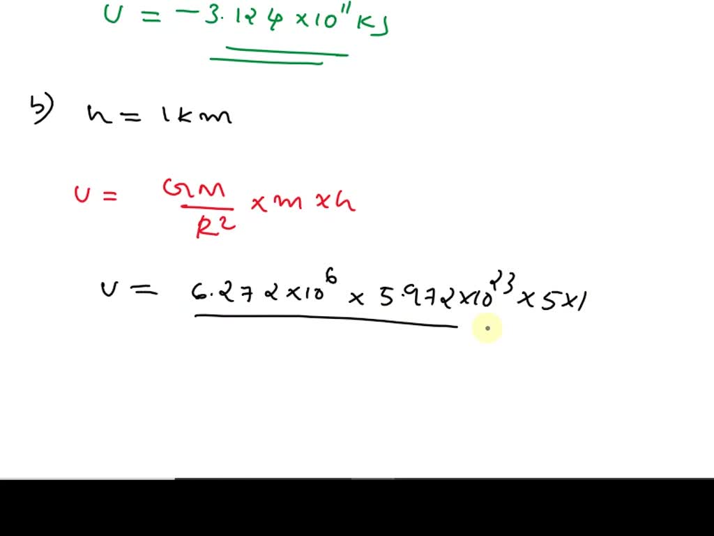 SOLVED: Calculate the gravitational potential energy for a 5.0 kg mass ...