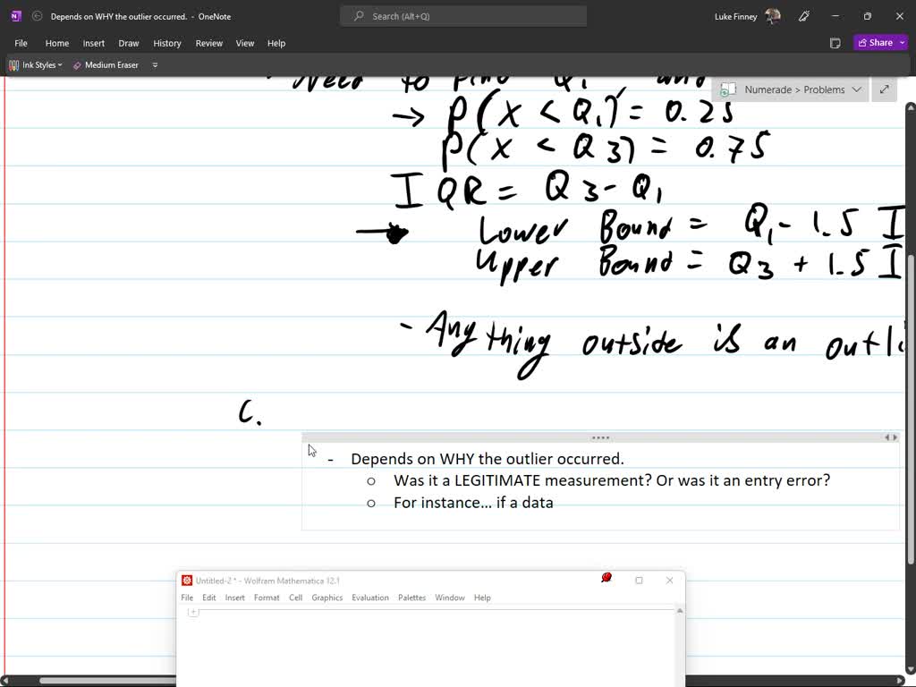 SOLVED: Each data set contains one outlier What are the values of the ...