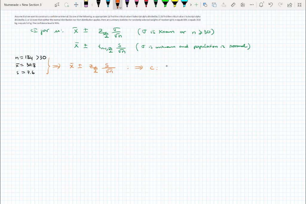 SOLVED:To construct a confidence interval using the given confidence ...