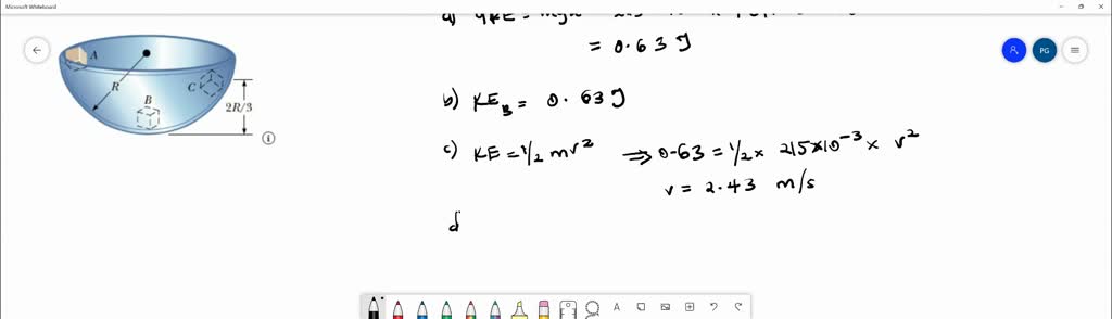 SOLVED: A 215 g particle is released from rest at point A inside a smooth hemispherical bowl of ...