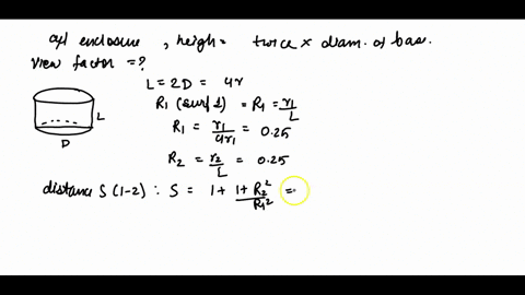 Consider a cylindrical enclosure whose height is twice the diameter of ...