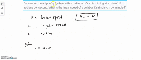 A point on the outside rim of a 06m flywheel rotating at a...