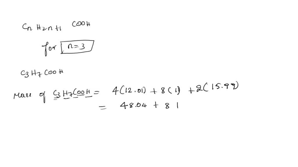 SOLVED: Straight-chain, saturated carboxylic acids, a class of ...