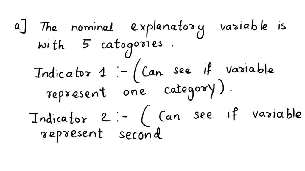 SOLVED: How many indicator variables are required to dichotomize a ... SOLVED: How many indicator variables are required to dichotomize a ...