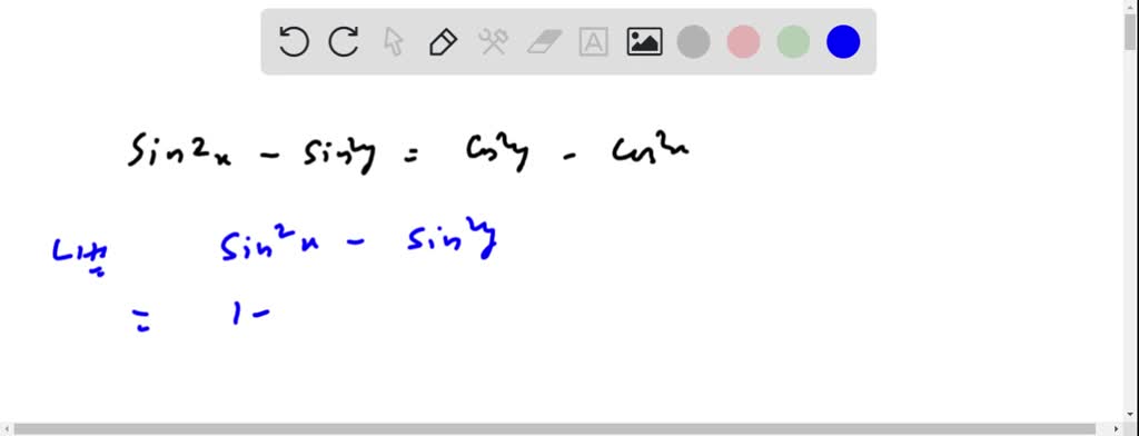 SOLVED: Trigonometry Chapter 5: Verify the Identity sin^2x - sin^2y ...