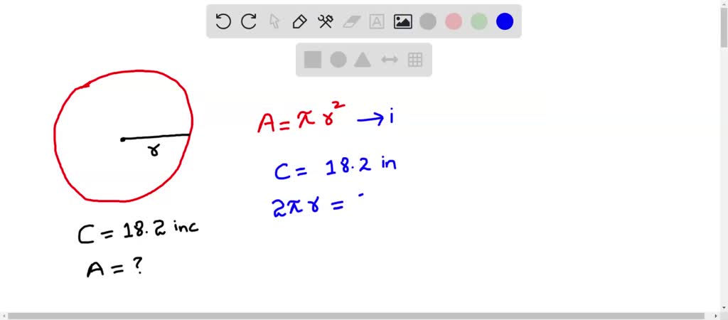 A circular plate has a circumference of 18.2 inches. What is the area ...