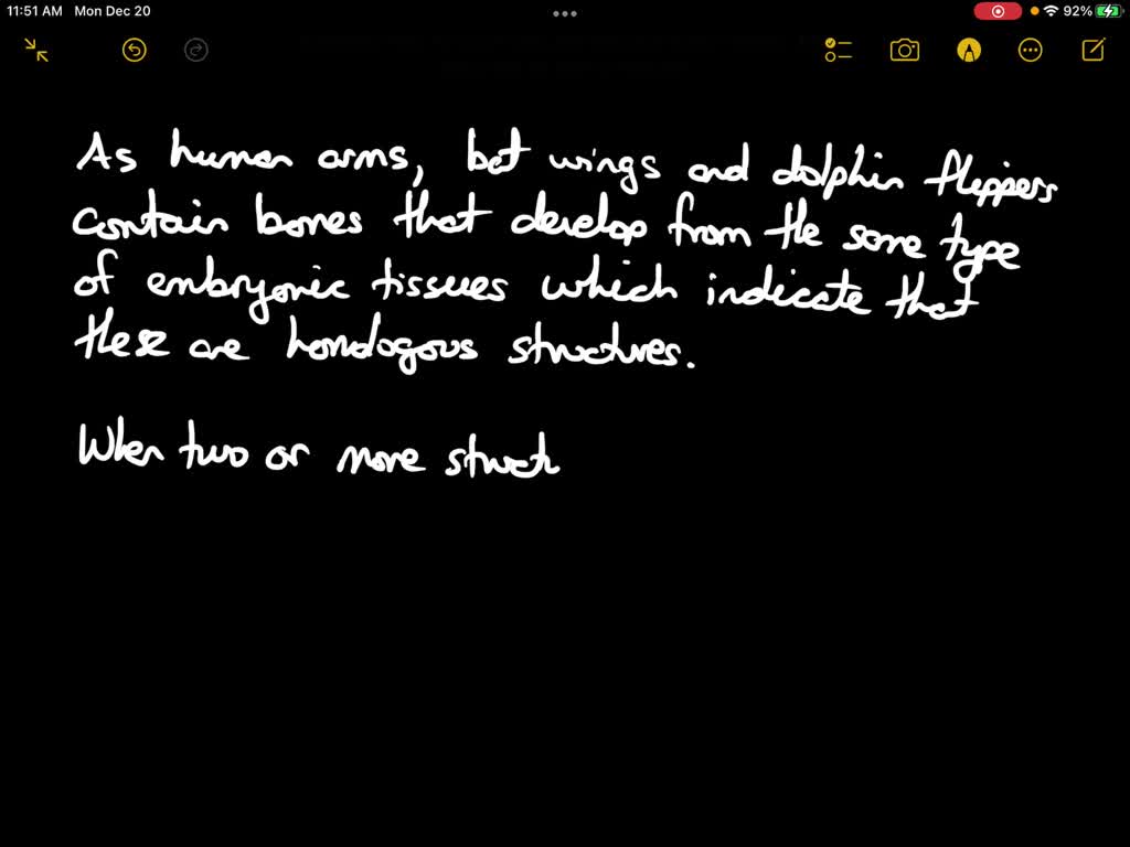 SOLVED: 1. structures as different as human arms, bat wings, and ...