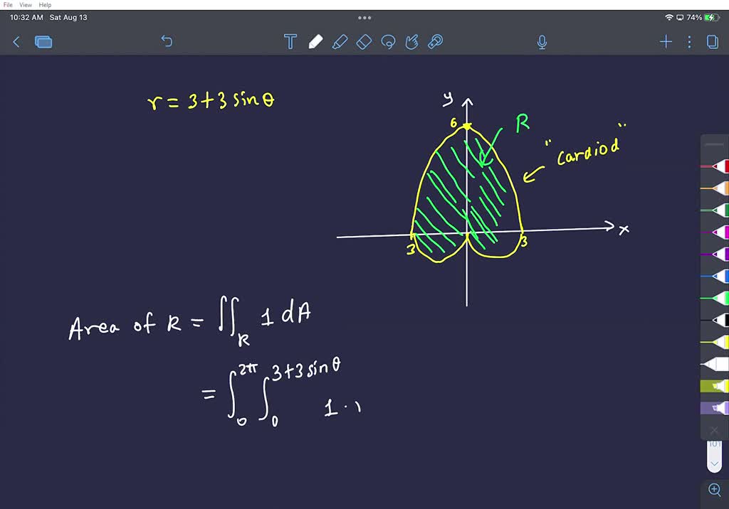 SOLVED: Use double integral in polar coordinates to find the area of ...