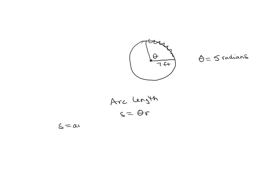 SOLVED: Given a circle of radius 7 inches, find the length of the ...